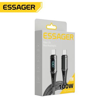 China Essager Digital Display PD QC3.0 USB C to C Cable 100W with TPE Jacket and 480Mbps Data Transfer for sale