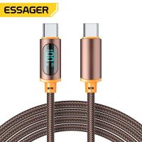 China Essager PD Usb Type C To C Cable 5A 100w with Led Digital Display for sale