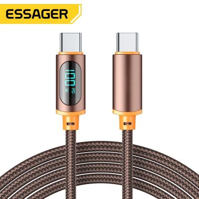 China Essager PD Usb Type C To C Cable 5A 100w with Led Digital Display for sale