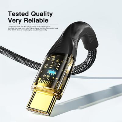 China Essager USB-C to USB-C Charging Cable 100W 5A Fast Charge with 480Mbps Data Transfer Transparent Design for sale