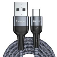 China Essager Scud USB Type-C Fast Charging Cable 5A 0.3M 1M 2M for Smartphones and Devices for sale
