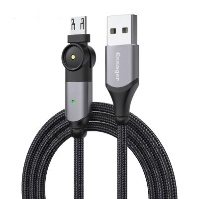 China Essager 180° Rotating USB-A to Micro-B Fast Charging Cable with LED Indicator and Braided Construction for sale