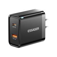 China ESSAGER ES-CD43 65W GaN Fast Charger with USB-C & 45W USB-A Ports for Apple Huawei Xiaomi Devices for sale