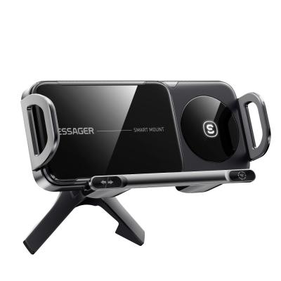 China ESSAGER X01 15W Wireless Charging Car Phone Holder with Dual-Coil Design and 150mAh Battery for Universal Smartphone Mounting for sale