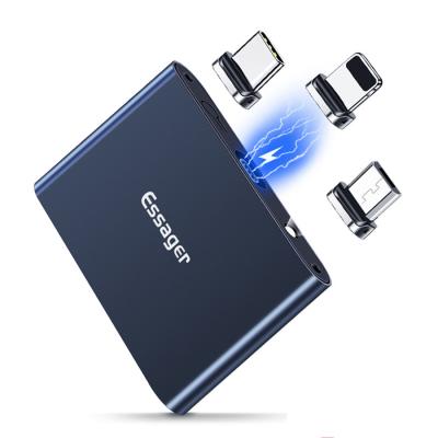 China Essager Mini Portable Charger Power Bank 1320mAh with Micro USB C LED Emergency Magnetic Power Supply for sale