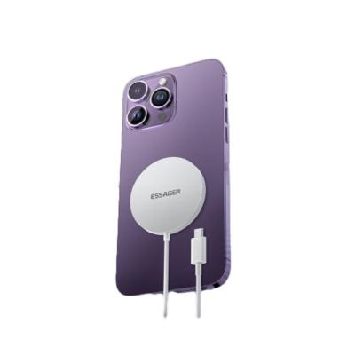 China ESSAGER ES-WC07 15W Magnetic Wireless Charger for iPhone with 8.2cm Size and USB-C Port for sale