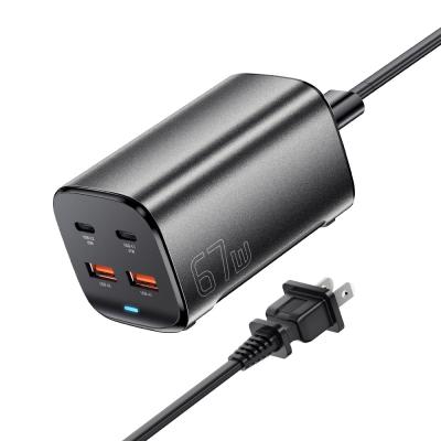 China ESSAGER ES-CD35 67W GaN Dual USB C USB A PD Charger with 4 Ports and International Plugs for sale