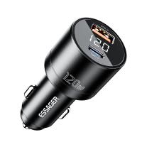 China ESSAGER FSJ-009 120W USB-C Car Charger with 100W PD Output and 18W USB-A Port for Fast Device Charging for sale