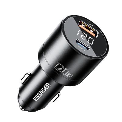 China ESSAGER FSJ-009 120W USB-C Car Charger with 100W PD Output and 18W USB-A Port for Fast Device Charging for sale