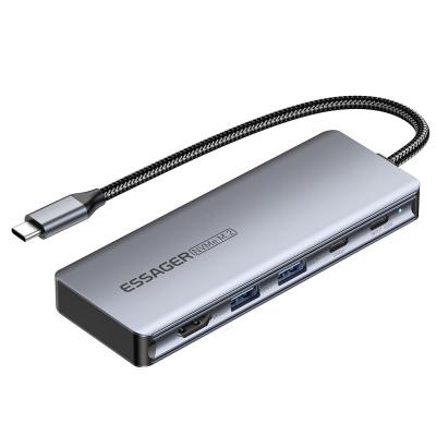 China ESSAGER ES-HB01 USB-C Docking Station with M.2 NVMe SSD Enclosure - 6-in-1 & 7-in-1 Models, 10Gbps Speed, 18cm Cable for sale