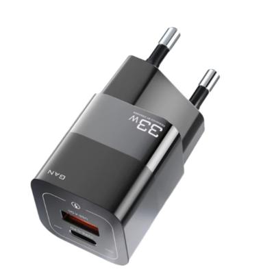 China Essager 33W PD Fast Charger with Digital Display USB + Type-C Port EU Plug for sale