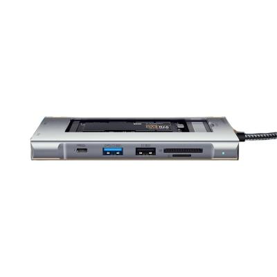 China Essager 8-in-1 USB-C Hub with M.2 SSD Enclosure - 10Gbps Speed, 100W PD Charging, HDMI & Card Readers for sale