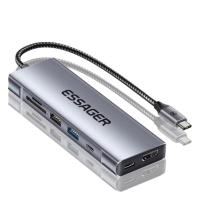 China Essager 8-in-1 USB-C Hub with M.2 SSD Enclosure 10Gbps Data Transfer and 100W PD Charging for sale
