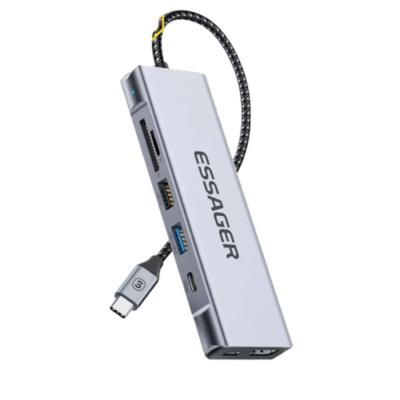 China ESSAGER 8-in-1 USB-C Hub with M.2 SSD Enclosure - 10Gbps Data Transfer, PD 100W Charging, HDMI Output for Laptop Expansion for sale