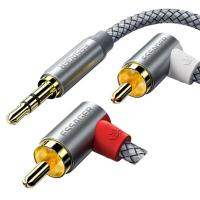 China ESSAGER RCA Audio Adapter Micro USB Cable 1M 2M 3M 5M Braided Nylon with 3.5mm Jack for Mobile Phones for sale