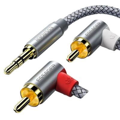 China ESSAGER RCA Audio Adapter Micro USB Cable 1M 2M 3M 5M Braided Nylon with 3.5mm Jack for Mobile Phones for sale