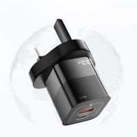 China Essager 33W GaN Dual Port Wall Charger with QC3.0 PD3.0 Fast Charging and Digital Display for sale