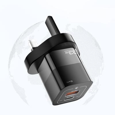 China Essager 33W GaN Dual Port Wall Charger with QC3.0 PD3.0 Fast Charging and Digital Display for sale