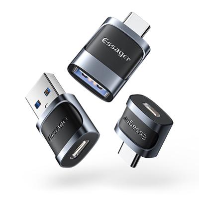 China Essager USB 3.0 OTG Adapter with 5Gbps Data Transfer and 3A Fast Charging for Laptops and Mobile Devices for sale