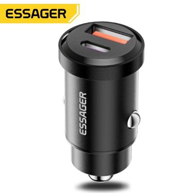 China Essager 30W 45W Dual-Port Car Charger with Type-C PD and USB-A QC3.0 Fast Charging for 12-24V Vehicles for sale