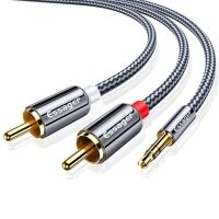 China Essager Monster Audio Cable Adapter 3.5mm AUX to RCA Cable for TV PC Amplifier Speaker Connection for sale