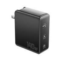 China Essager 140W GaN Charger with 3 Ports - 2 USB-C and 1 USB-A for Fast Mobile Device Charging for sale