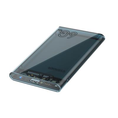 China ESSAGER ES-YPA01 2.5 Inch Transparent SATA Hard Drive Enclosure with USB 3.0 Interface and 22.5cm Compact Design for sale