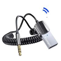 China Essager EB01 Bluetooth 5.0 Car Audio Receiver Adapter with 3.5mm Jack and 5M Wireless Range for sale