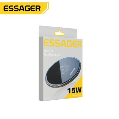 China Essager Mirror Desktop Qi Wireless Charger 15W Magnetic with 1m Type-C Cable for iOS Android Devices for sale