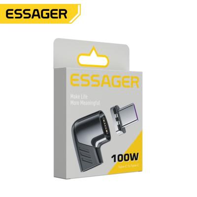 China Essager 7-Turn L-Shaped Magnetic Adapter 100W 5A Type C Fast Charging with Data Transmission for sale
