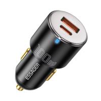 China Essager PD3.0 QC3.0 100W Car Charger with 65W USB-C and 35W USB-A Ports for Fast Device Charging for sale