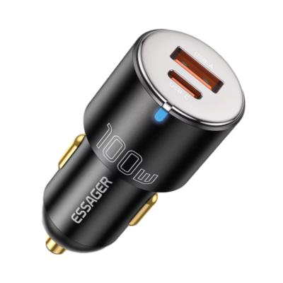 China Essager PD3.0 QC3.0 100W Car Charger with 65W USB-C and 35W USB-A Ports for Fast Device Charging for sale