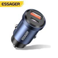 China Essager 30W 45W USB Type C Fast Car Charger with PD 20W and QC3.0 Dual Port for iPhone and Android for sale