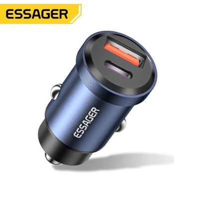 China Essager 30W 45W USB Type C Fast Car Charger with PD 20W and QC3.0 Dual Port for iPhone and Android for sale