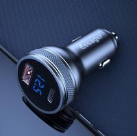 China ESSAGER PD3.0 QC3.0 36W LED Digital Display USB C Car Chargers Dual Port for sale