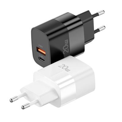 China ESSAGER 20W PD QC USB Type C Dual Port Wall Charger with 100-240V Input and Fast Charging Technology for sale