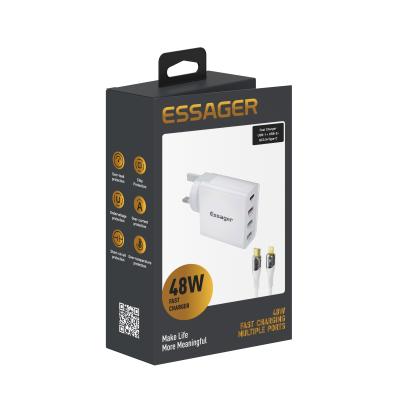 China Essager 48W USB Type C 4-Port Wall Charger with 18W PD Fast Charging for Mobile Phones for sale