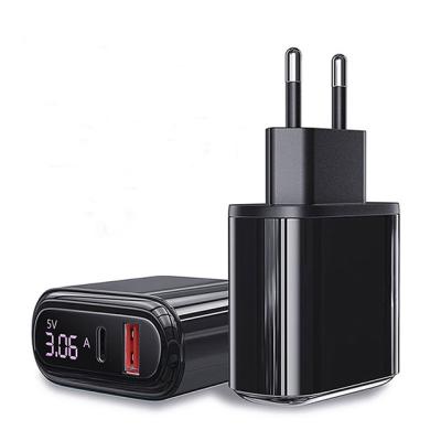 China Essager LED Display USB Type-C Fast Charger with 3A Output and PD QC3.0 Support for Mobile Phones for sale