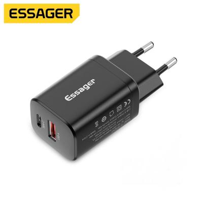 China Essager PD QC3.0 30W USB C Fast Charger Wall Charger with 100-240V Input and 5V/3A Output for US EU UK Plugs for sale