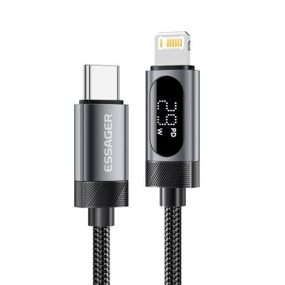 China ESSAGER ES-X64 29W USB-C to Lightning Fast Charging Cable with Digital Display and Aluminum Alloy Jacket for sale