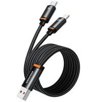 China ESSAGER ES-X67 2-in-1 100W USB-C to USB-C & Lightning Data Cable with 7A High Current and 480Mbps Transfer Speed for sale