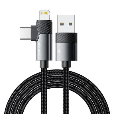 China ESSAGER ES-X59 2-in-1 USB-C to Lightning Charging Cable with 3A Fast Charging and 480Mbps Data Transfer for sale