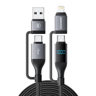 China ESSAGER ES-X70 4-in-1 USB Charging Cable with 60W PD Fast Charging and Data Transfer for Smartphones and Laptops for sale