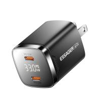 China ESSAGER ES-CD45 33W GaN Charger Dual USB C PD Power Adapter with PPS QC4.0 Fast Charging for sale