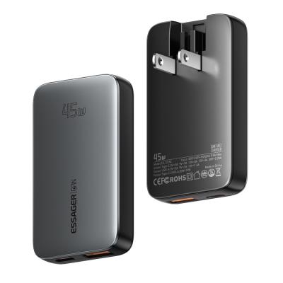 China ESSAGER ES-CD48 45W Dual Port USB-C GaN Fast Charger with PPS/PD3.0/QC4.0+ Support for sale