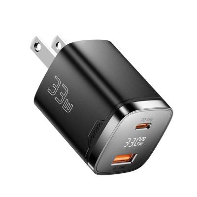 China ESSAGER ES-CD45 33W GaN Fast Charger with Dual USB-A and USB-C Ports for Multi-Device Charging for sale