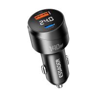China ESSAGER ES-CC19 PD 140W USB C Phone Car Charger With FCP Function Digital Display 12V - 24V for sale