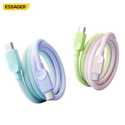 China ESSAGER ES-X73 3A PD 60W Type C Fast Charging Data Cable, 1M 2M Colorful Braided Cables for sale