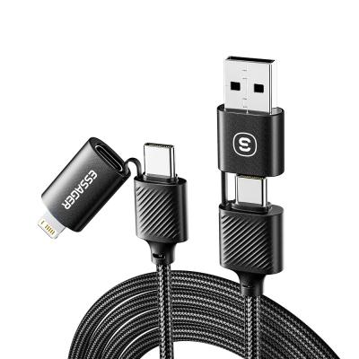 China ESSAGER ES-X49 65W 4-in-1 USB-C Lightning Charging Cable 1m Length with 480Mbps Data Transfer for sale