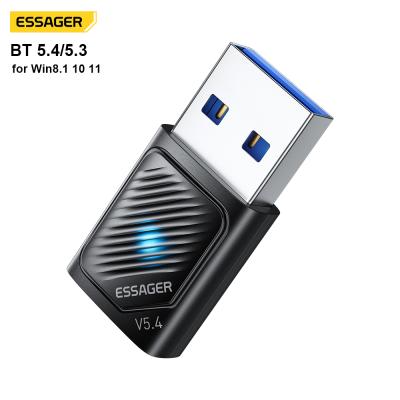 China ESSAGER ES-BT16 USB Bluetooth 5.3/5.4 Adapter for PC with 10-20m Range and Windows 8.1/10/11 Support for sale